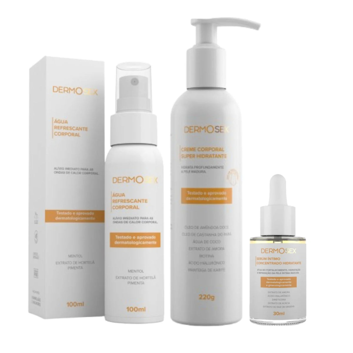 Kit Dermo Mature Creme Corporal + Sérum íntimo + Água refrescante – A ...